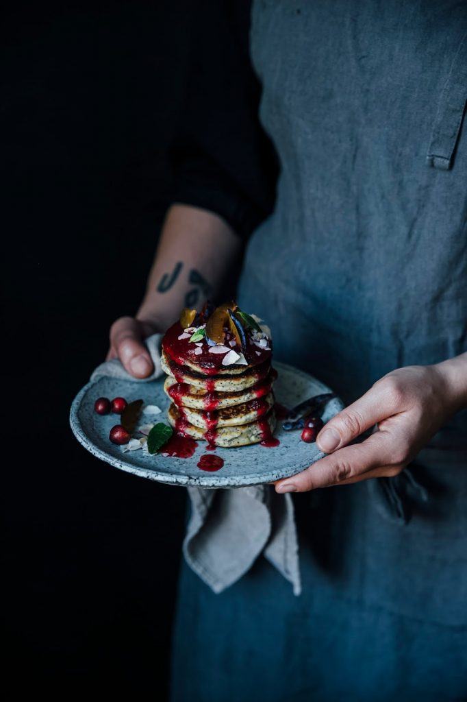 Gluten-free Poppyseed-Goat Cheese Pancakes with Cranberry Sauce - Our ...