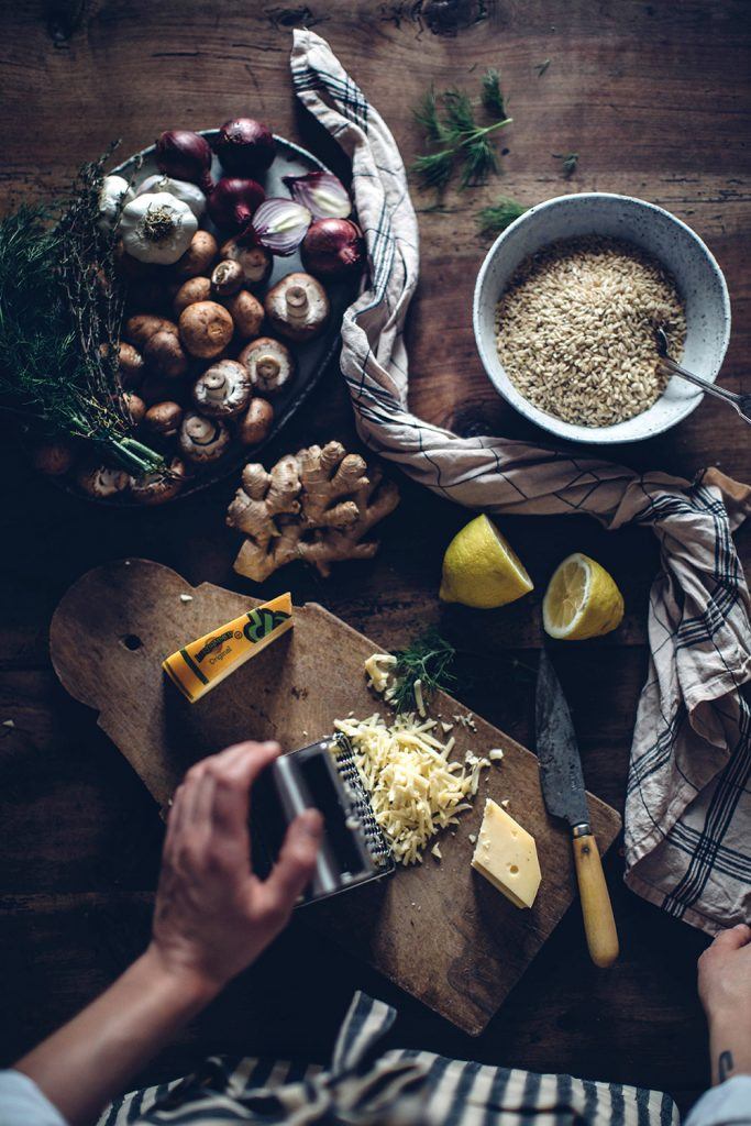 Christmas Dinner with Mushroom Risotto and roasted Pumpkin - Our Food ...