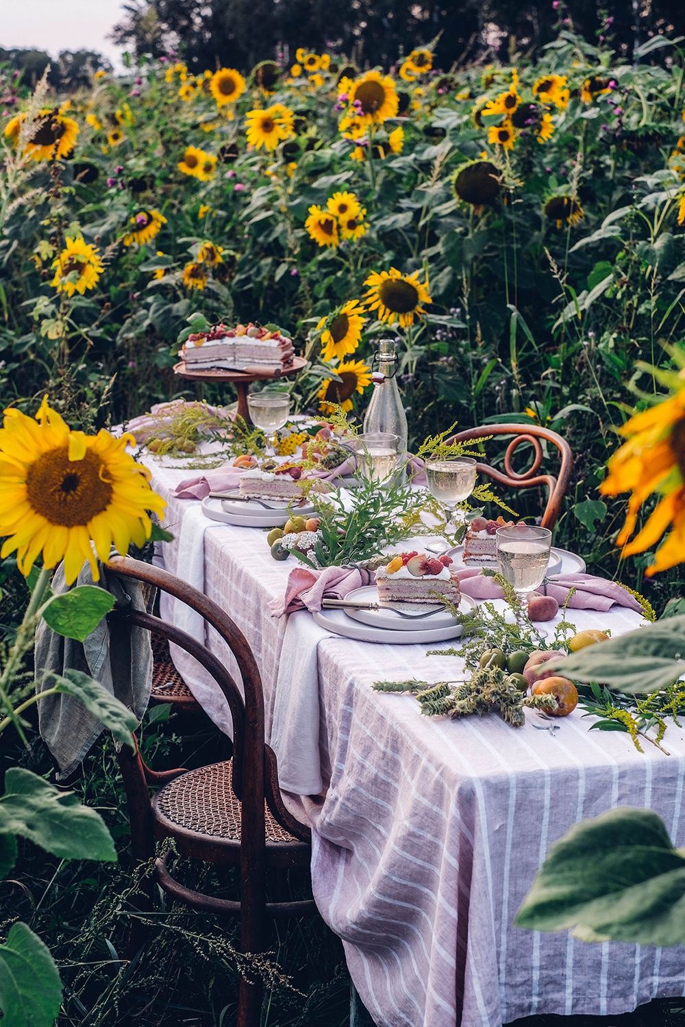 Summer Gathering in a Field of Sunflowers - Our Food Stories