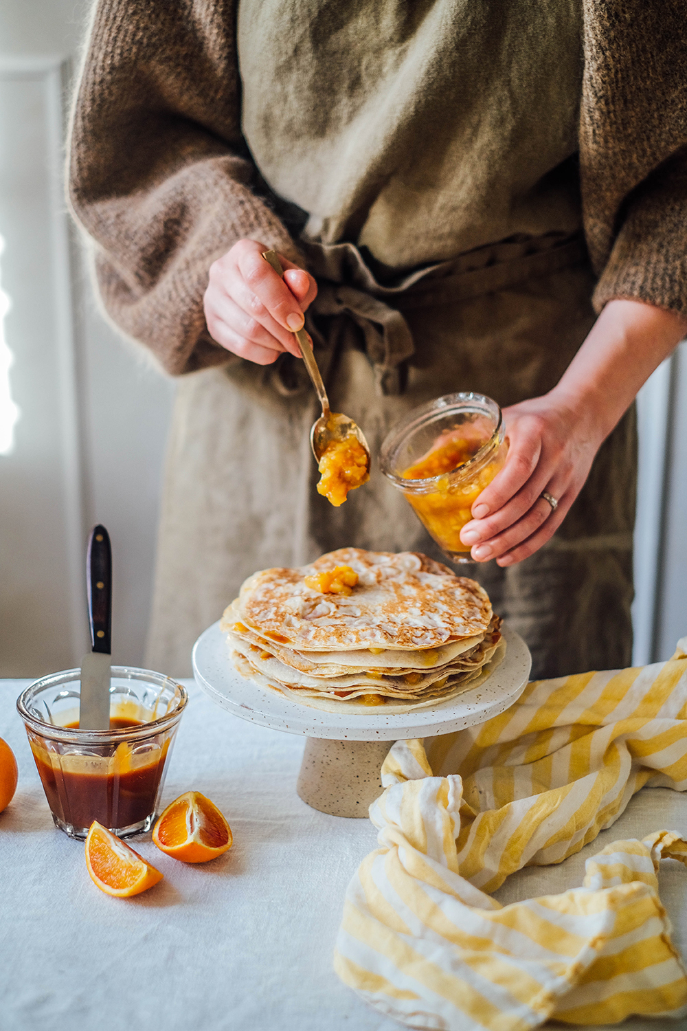 Gluten-free Caramel Crêpe Cake with Orange Marmelade - Our Food Stories