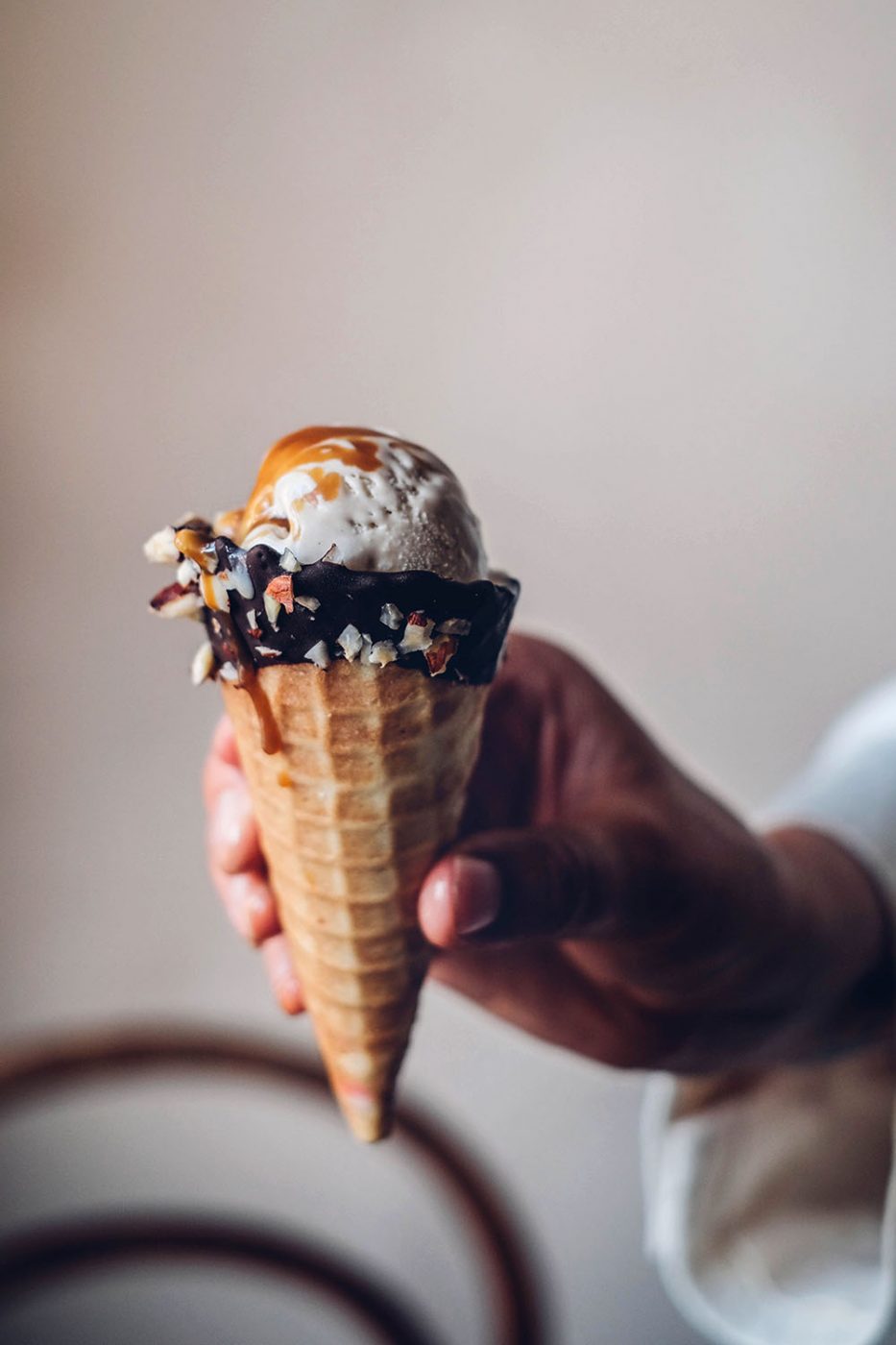 Hazelnut Coffee Caramel Ice Cream & Homemade Gluten-free Chocolate ...