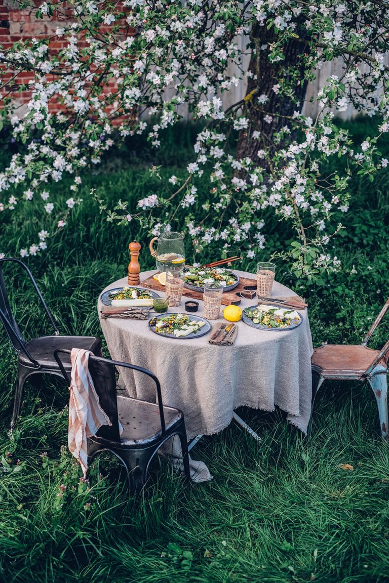 Spring Salad with Millet, Chickpeas, Asparagus and green Pesto - Our ...