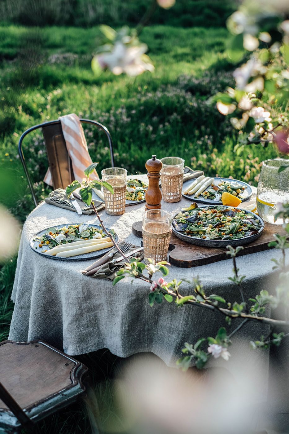 Spring Salad with Millet, Chickpeas, Asparagus and green Pesto - Our ...